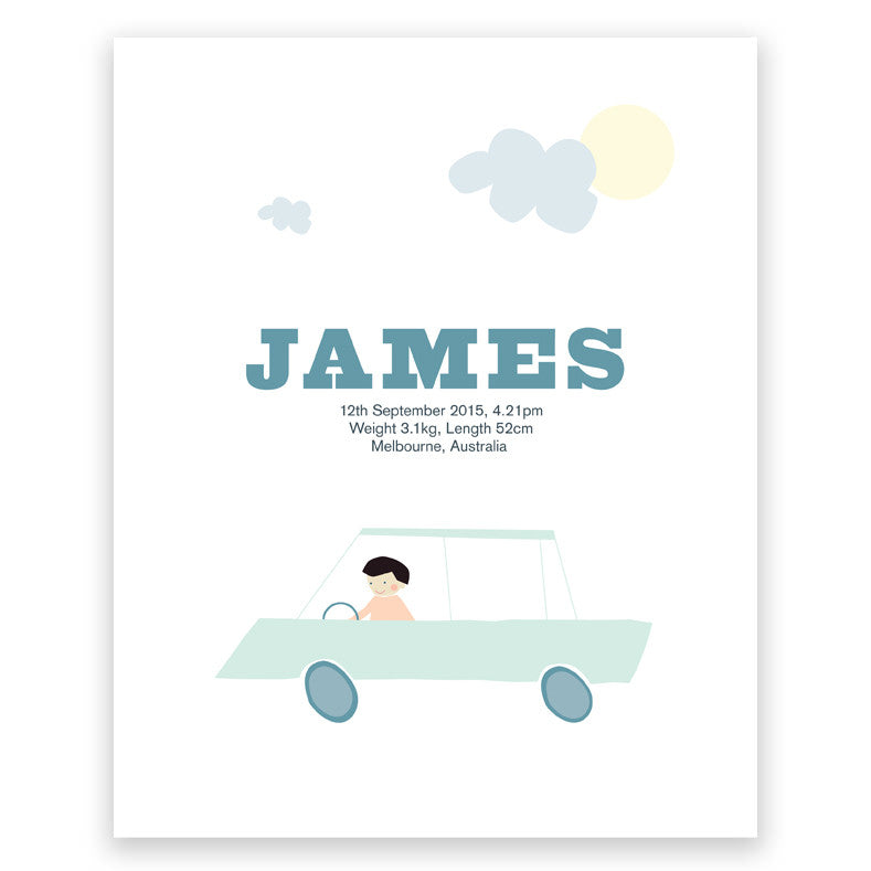 Car Birth Print Printspace Personalised birth details print baby