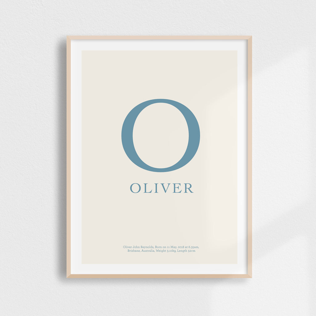 Personalised Classic Letter Birth Print Printspace | printspace