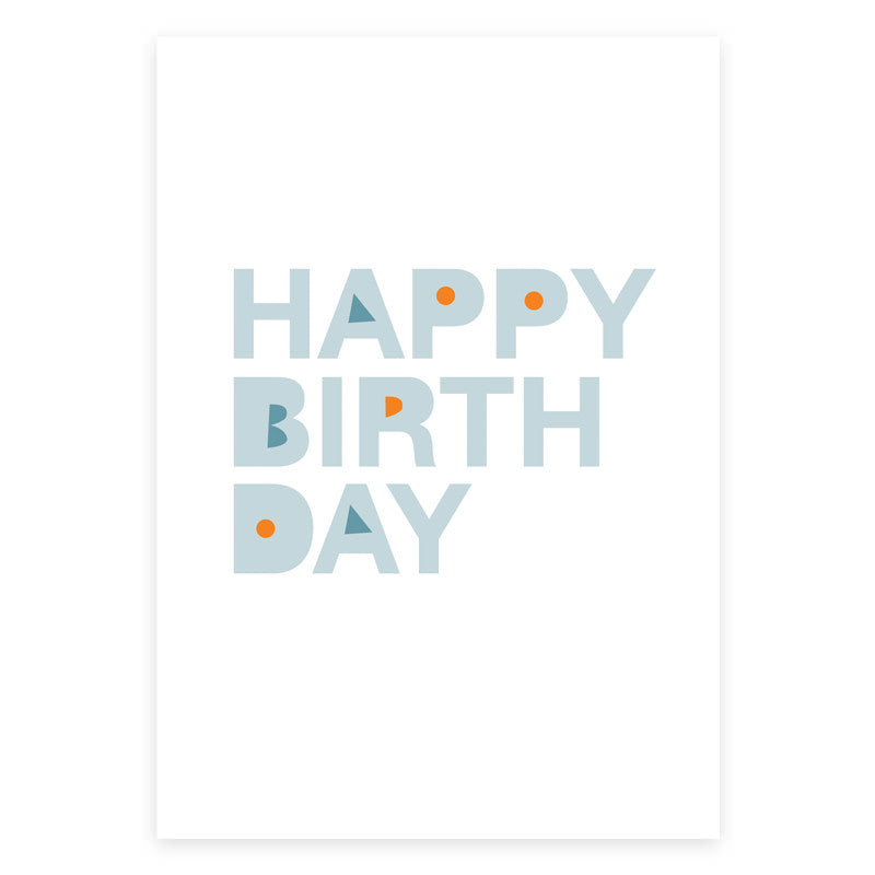 Happy Birthday Grey Greeting Card | printspace