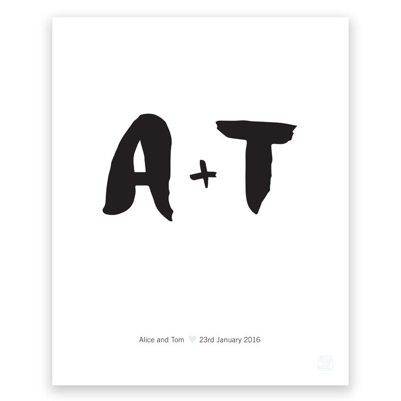 Initials Handwritten Art Print | printspace