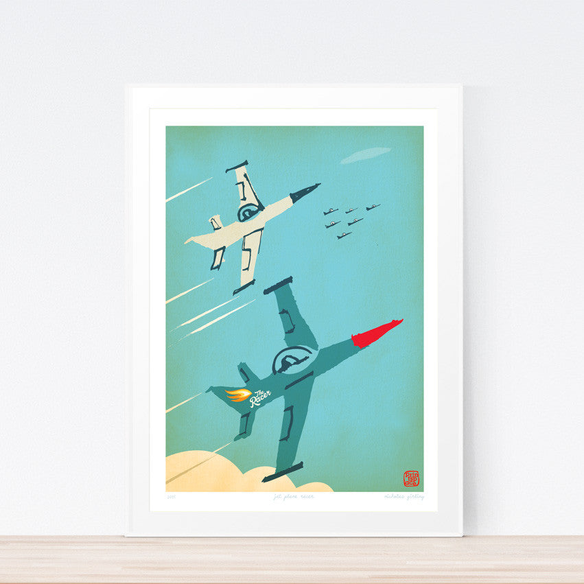 Racer Jet Plane Art Print Printspace Illustration Contemporary
